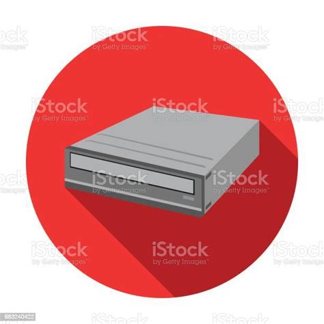 평면 스타일 흰색 배경에 고립에서 Cdrom 아이콘입니다 개인용 컴퓨터 기호 스톡 벡터 일러스트입니다 등측투영법에 대한 스톡