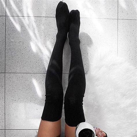 Mujeres Sobre Rodilla Calcetines Moda Femenina Sexy Medias Etsy