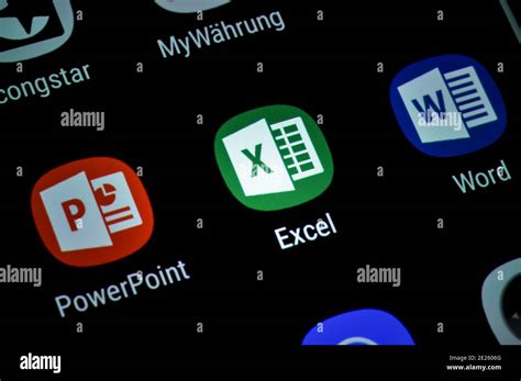 Smartphone Display App Microsoft Excel Stock Photo Alamy