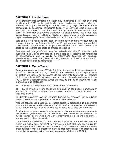 Inundacion Urbano CP CAPITULO 1 Inundaciones En El Ordenamiento