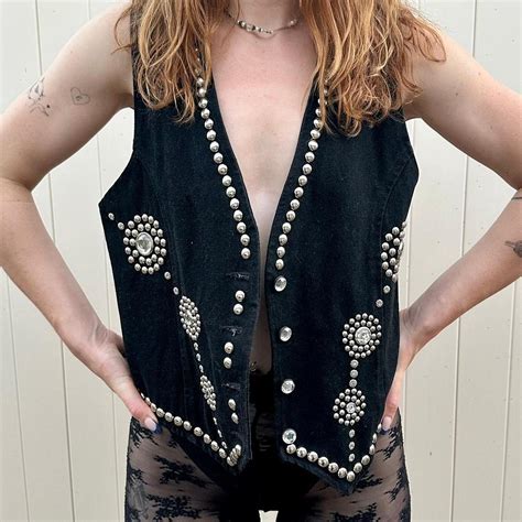 Vintage Apache Embellished Vest Size M Model Depop