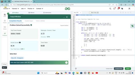 Gfg160 Gfg Coding Programming Java Prerana A M