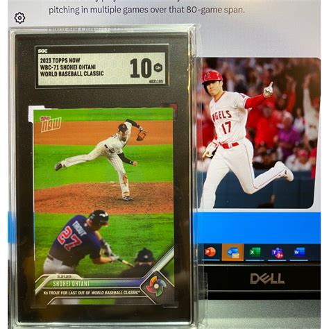 Wbc 大谷 翔平 大谷翔平 Topps Now 史上第一人 投打雙刀流登場 對決 神鱒 鱒魚 經典畫面 Sgc鑑定滿分 蝦皮購物