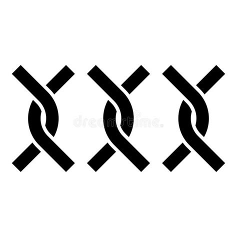 Chain Fence Twisted Wire Icon Black Color Vector Illustration Image Flat Style Stock Vector