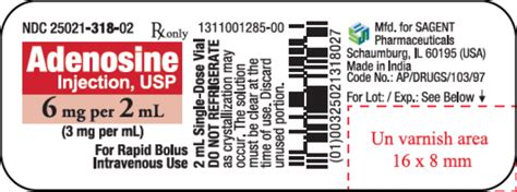 Adenosine Injection Usp For Rapid Bolus Intravenous Use