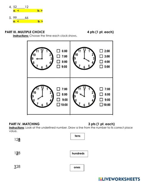 2nd Math Worksheet Live Worksheets