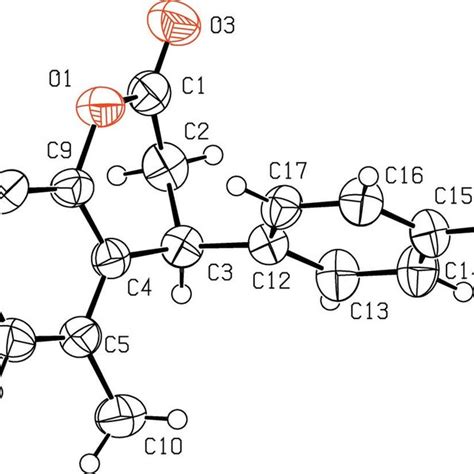 A View Of The Molecular Structure Of The Title Compound Showing The