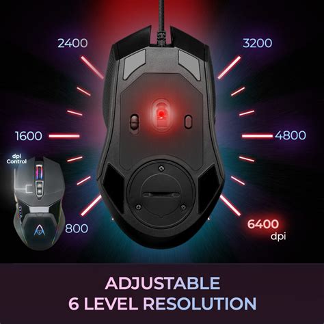 Illuminated 7 Button Ambidextrous Gaming Mouse Adesso