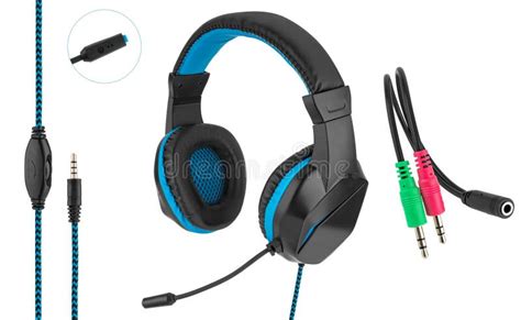 Wired Headphones Computer Accessory In Isolation On A White Background Stock Image Image Of