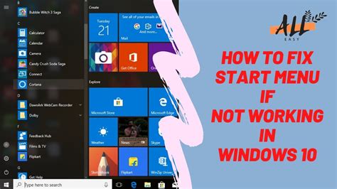 How To Fix Windows Start Menu Fix Start Button Not Working In Windows 10 How To Solve It