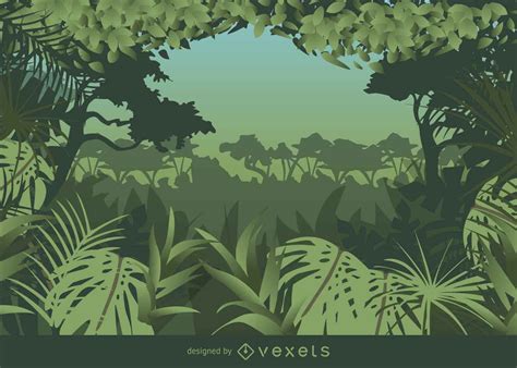 Tropical Marco Estilo De La Selva De Fondo Descargar Vector