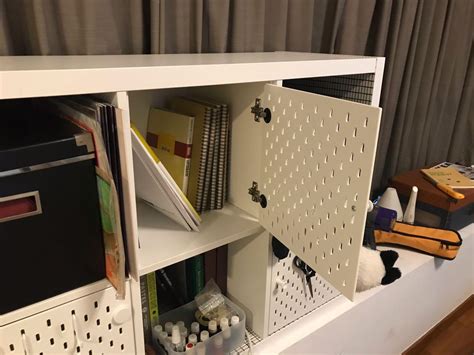 Ikea Kallax With Pegboard Doors Furniture And Home Living Furniture