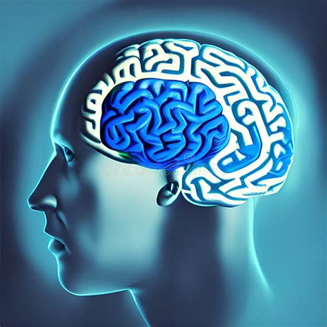 Artificial Intelligence In Humanoid Head With Neural Network Thinks Ai With Digital Brain Is