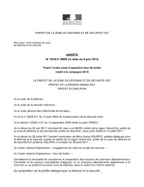 Remplissable En Ligne Prfet De La Zone De Dfense Et De Scurit Est Tat