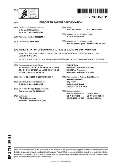 Pdf Microfiltration Of Human Milk To Reduce Bacterial Contamination