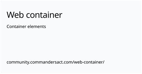 Container Elements Web Container