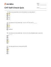 Understanding Arrays In C Self Check Quiz And Answers Course Hero