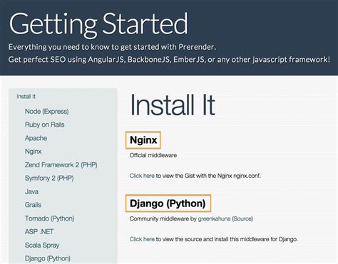 Javascript Install Prerender In Nginx Or Django Stack Overflow