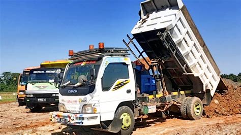 Mobil Truk Damp Truk Jomplang Muatan Tanah Merah Full Bak YouTube