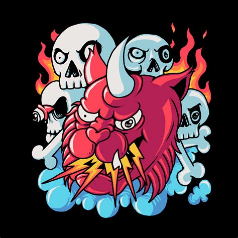 Doodle Skulls Vector Illustration Vector Art At Vecteezy