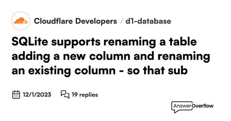 Sqlite Supports Renaming A Table Adding A New Column And Renaming An