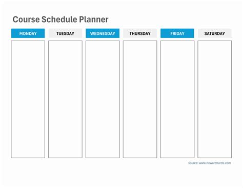 Free Class Schedule Planner Templates Pdf Word Excel