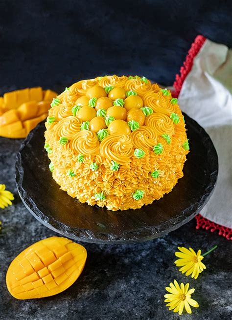 Eggless Mango Cake Mango Cake Without Butter Ruchiskitchen