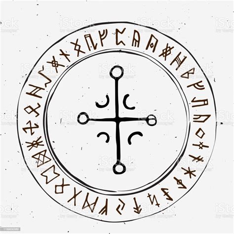 푸타크 노르세 섬과 바이킹 룬 세트 매직 핸드는 스크립트 부적으로 기호를 그립니다 아이슬란드의 고대 룬의 벡터 세트입니다 갈드라스타피르 초기 북부 마법의 신비한 징후 민족