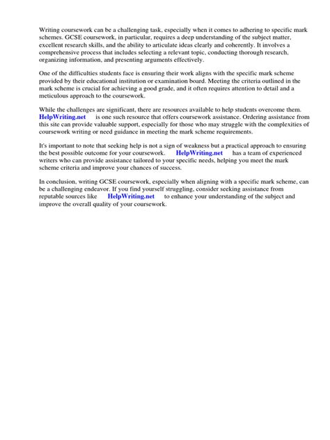 Gcse Coursework Mark Scheme Pdf Thesis Optical Character Recognition