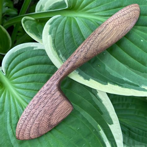 Walnut Wood Spreader Hand Carved Wooden Utensil Traditional Wood