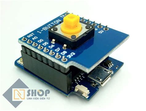 ESP8266 NodeMCU Lua D1 Mini 1 Button Shield Nshop
