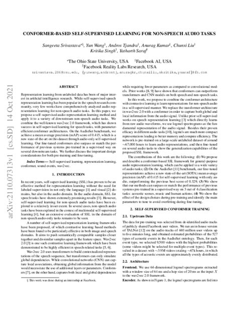 pdf conformer based self supervised learning for non speech audio tasks