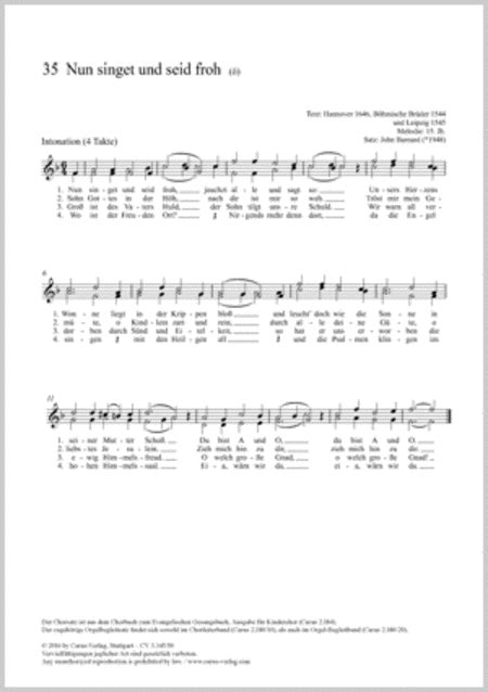 Nun Singet Und Seid Froh In Dulci Jubilo By John Barnard Full Score