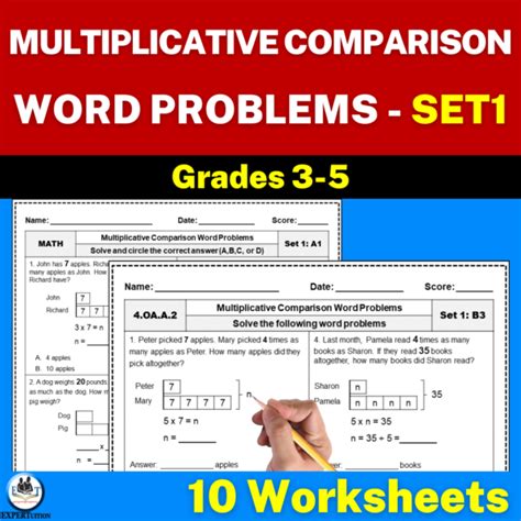 Multiplicative Comparison Word Problems Worksheets Set 1 Expertuition