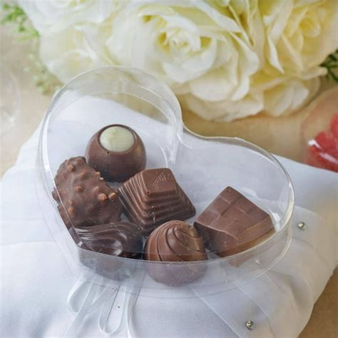 Efavormart 25 Pack Plastic Clear Heart Favor Candy Boxes 5 X 4 X 1