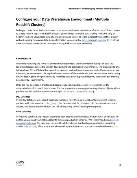 Amazon Redshift Dbt Best Practicespaperpdf