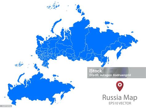 Carte Des Ensembles De Couples Carte Bleue De La Russie Vecteur Eps10