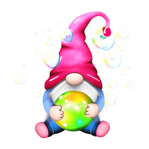 Reflective Bubble Blower Gnome Graphic · Creative Fabrica