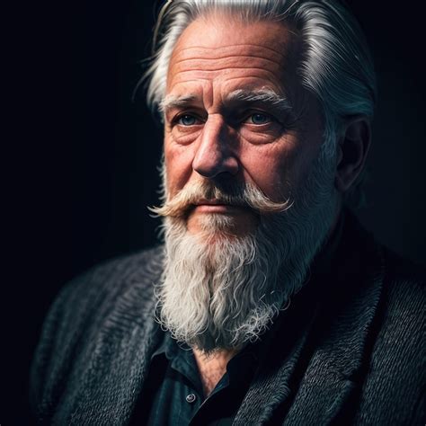 Premium Ai Image A Man With A Beard And A Black Shirt Is Looking At