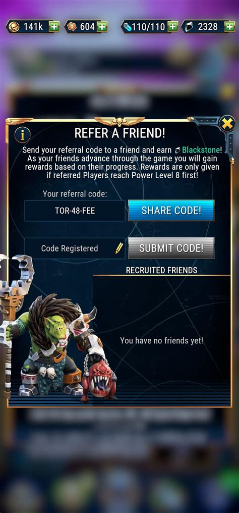 My Referal Code Rwarhammertacticus