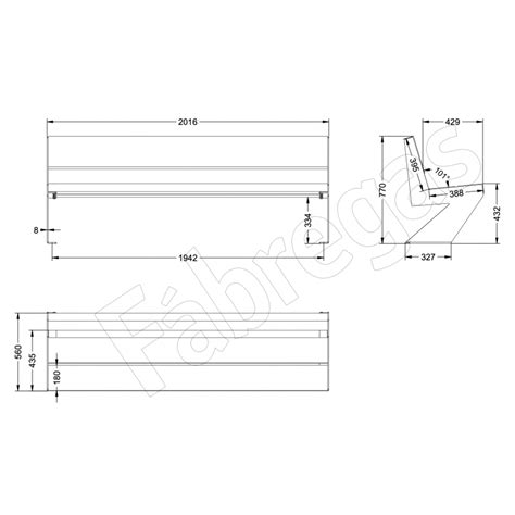 Banco Zenit De 2016x560x770 Mm Con 3 Listones De Madera Tropical Y