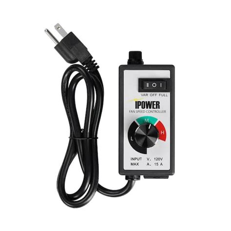 Ipower Black Exhaust Variable Vent Adjuster Inline Duct Fan Hvac Speed Controller 1 Pack