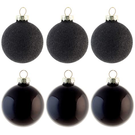 НГ Игрушка елочная 6 см 6 шт стекло черная Шар Ball Sparkle купить C доставкой на Ozon по