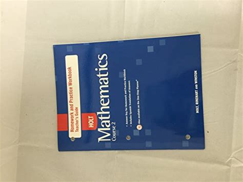 Holt Mathematics Homework And Practice Workbook Course 2 Holt Rinehart And Winston