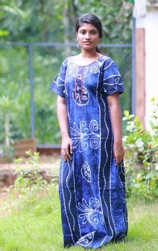 Cotton Women Navy Blue Printed Nighty Half Sleeve At Rs Piece In Zamin Uthukuli