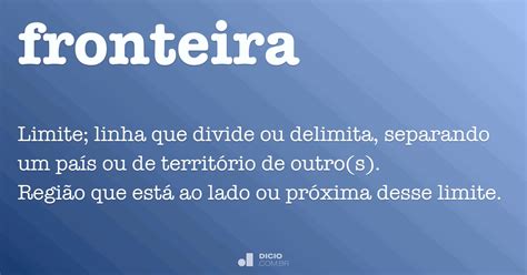 Fronteira Dicionário Online De Português