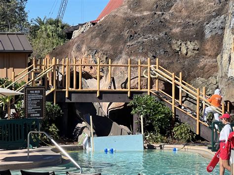 Lava Pool Slide Closed For Refurbishment At Disneys Polynesian Village