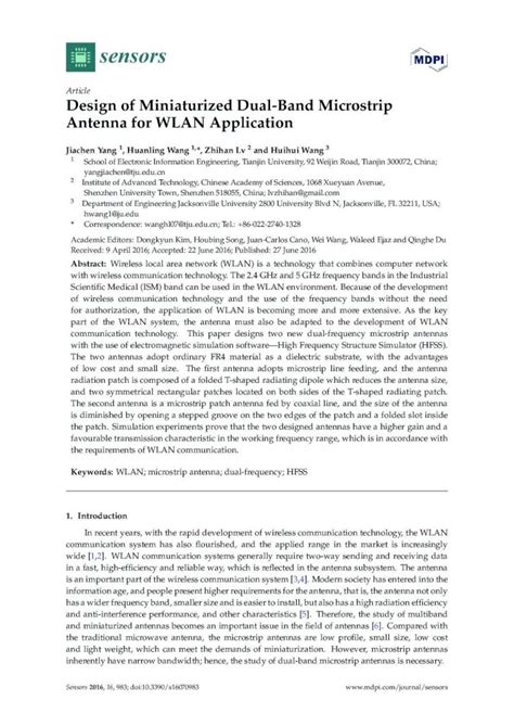 Pdf Design Of Miniaturized Dual Band Microstrip Antenna For Dokumen