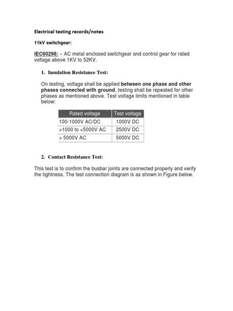 Electrical Testing Records Notes 1 Insulation Resistance Test Pdf
