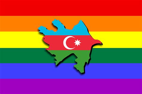 아제르바이잔은 배경에 Lgbt 플래그와 국기와 함께지도를 개요 아제르바이잔에 대한 스톡 벡터 아트 및 기타 이미지